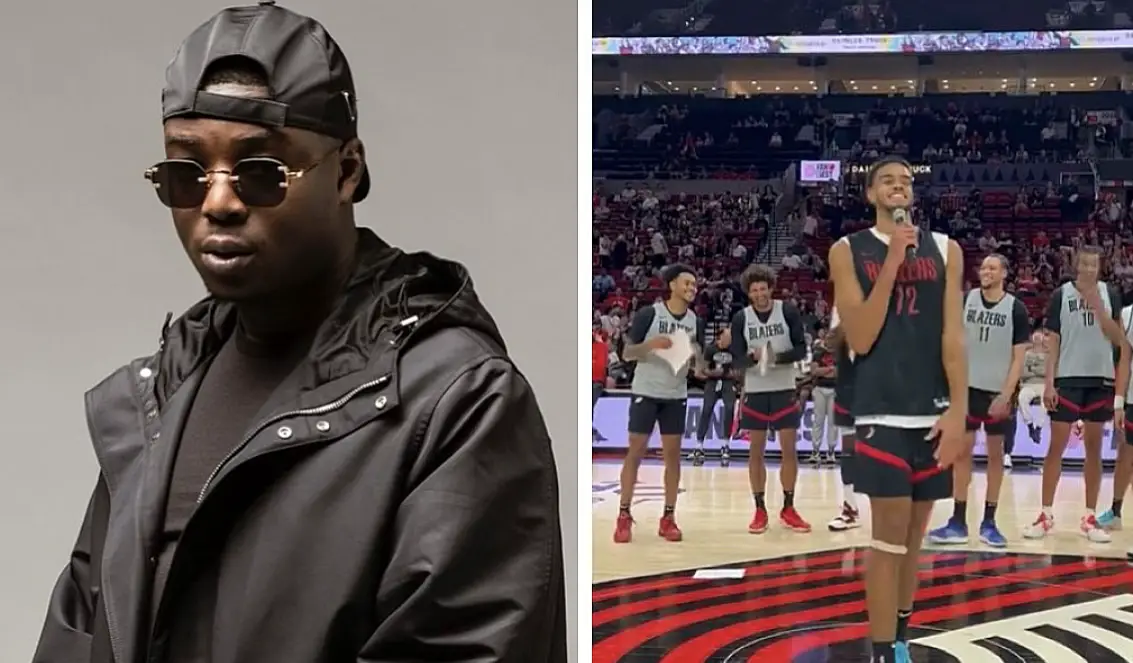 Le basketteur NBA Rayan Rupert rentre dans le cercle en rappant un son ...